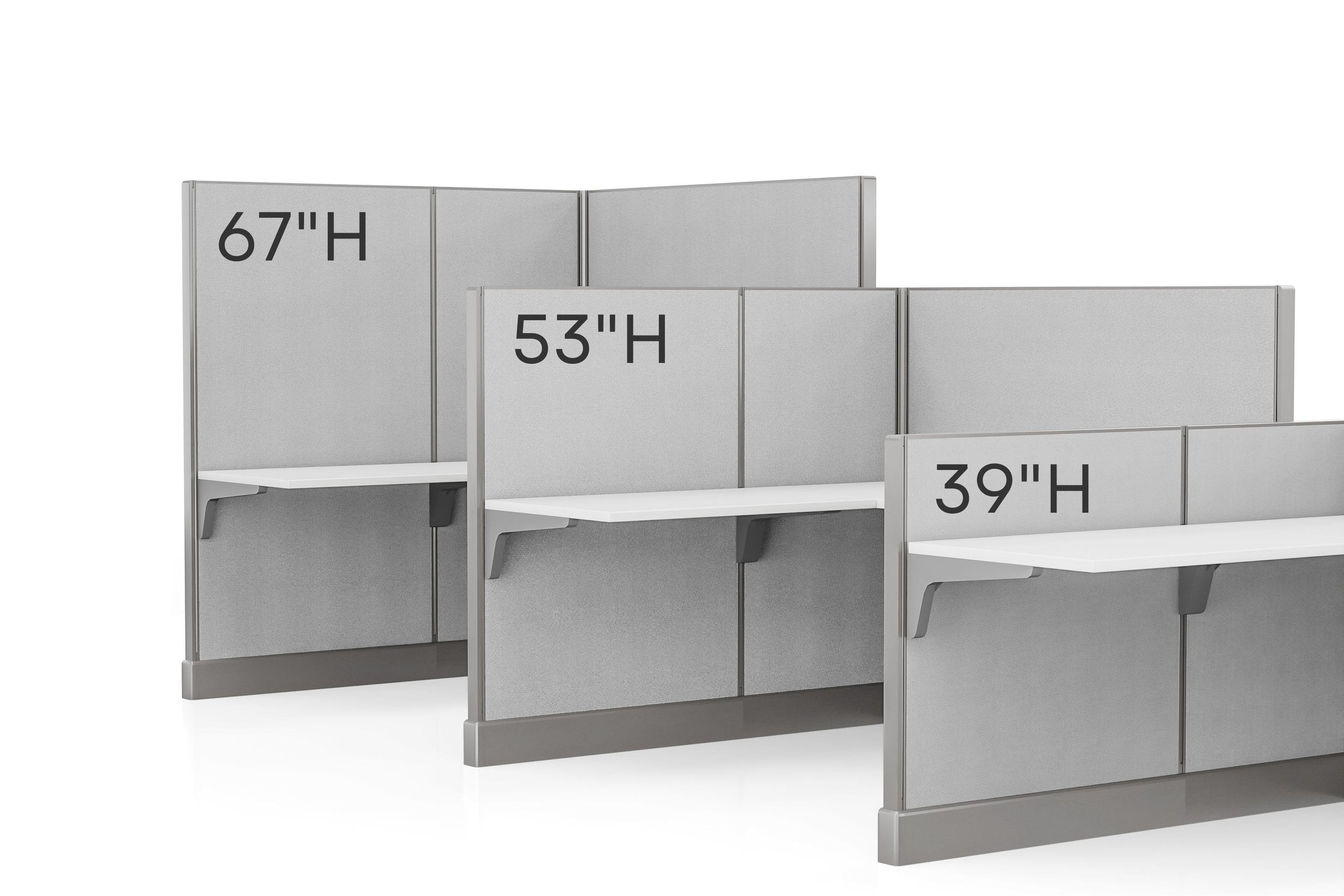 Modern Office Cubicle 6'x6' (67''H) 3 in a Row