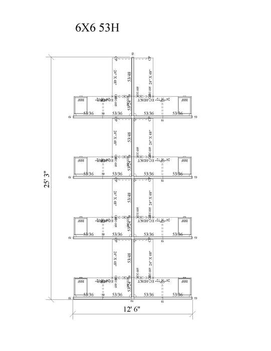 Modern Office Cubicle 6'x6' (53''H) 8 People