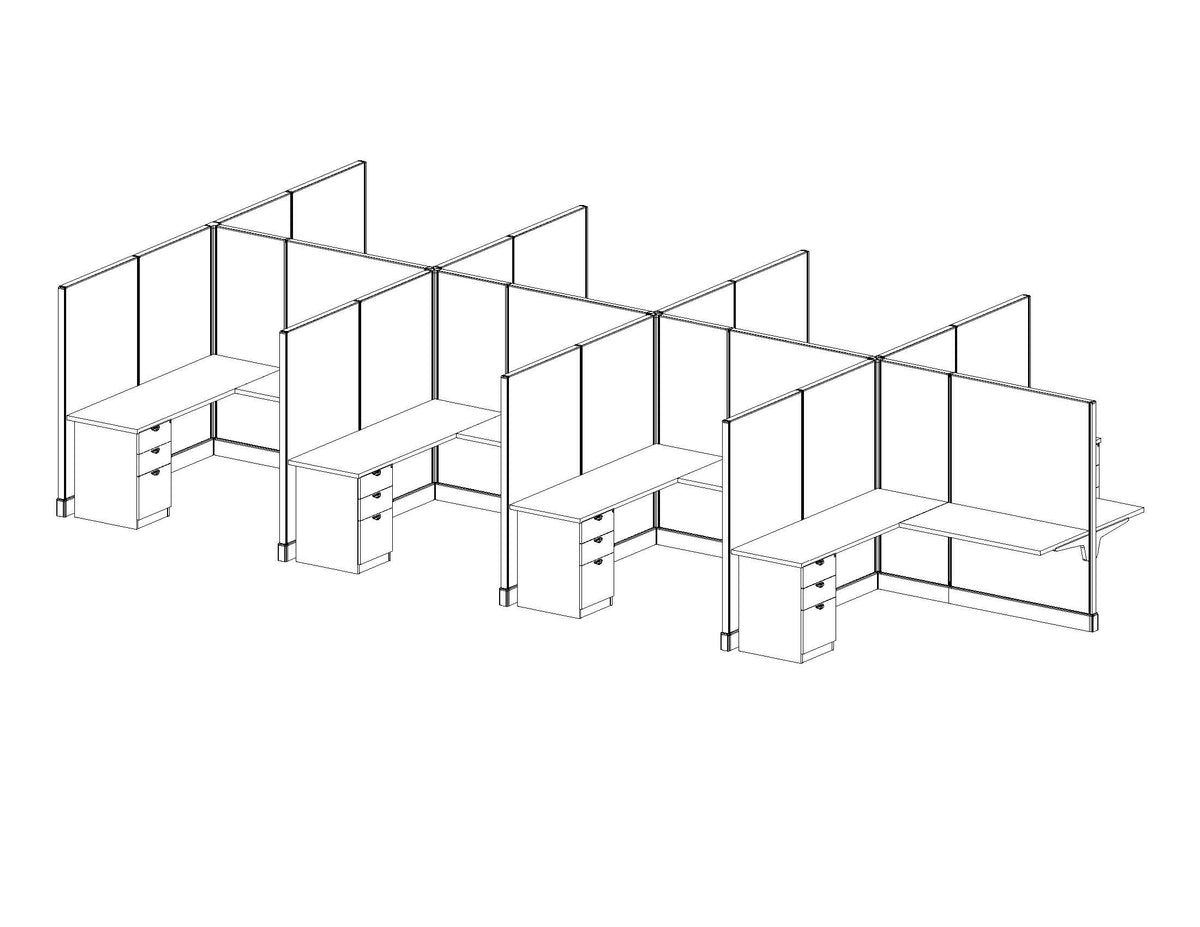 Modern Office Cubicle 6'x6' (67''H) 8 People